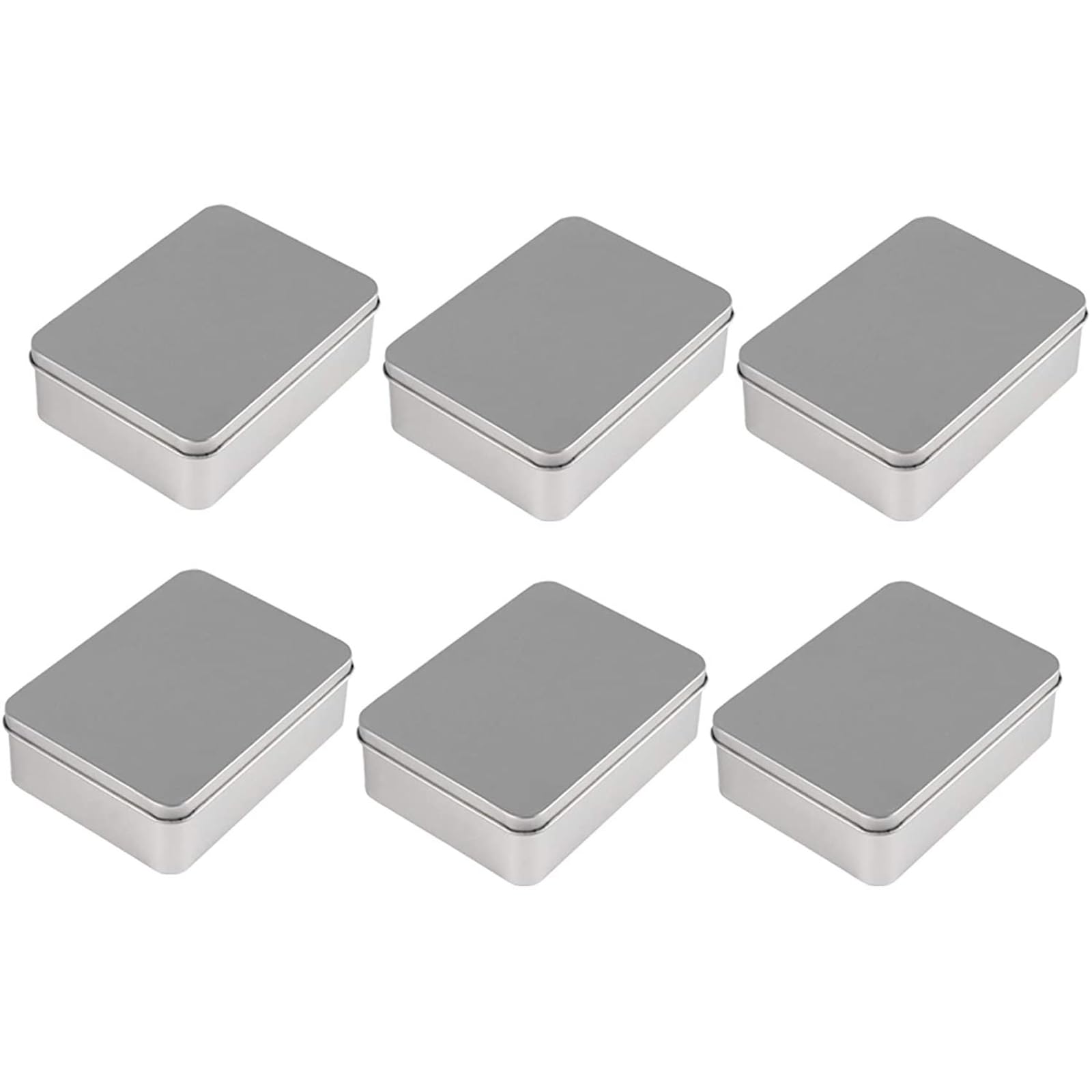 Juvale 6-Pack Gold Metal Cookie Tins with Lids - Small Rectangular Tin Boxes for Gift Giving, Home Organization (4.9x3.7x1.6 In)