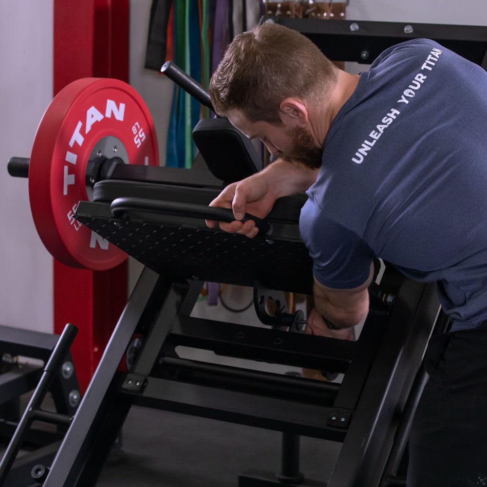 Titan Fitness Plate-Loaded Linear Leg Press and Hack Squat Machine, Rated 875 LB Sled Carriage, Lower Body Specialty Machine
