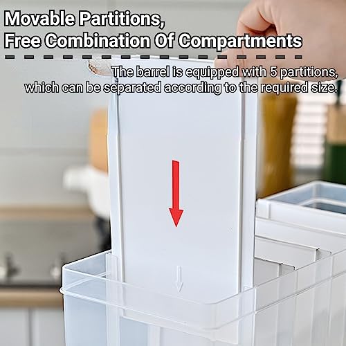 GOVNPJ Wall Mounted Dry Food Dispenser 6 Grid Cereal Dispenser Rice Storage Tank Space Saving Containers for Rice Nuts Beans