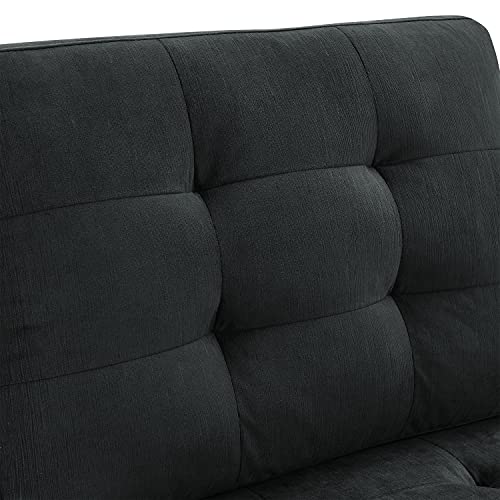 Melpomene U Shape Sectional Sofa DIY Sofa Combination,Includes Two Single Chair ,Two Corner and Two Ottoman(Black, Velvet+Two Single Chair)