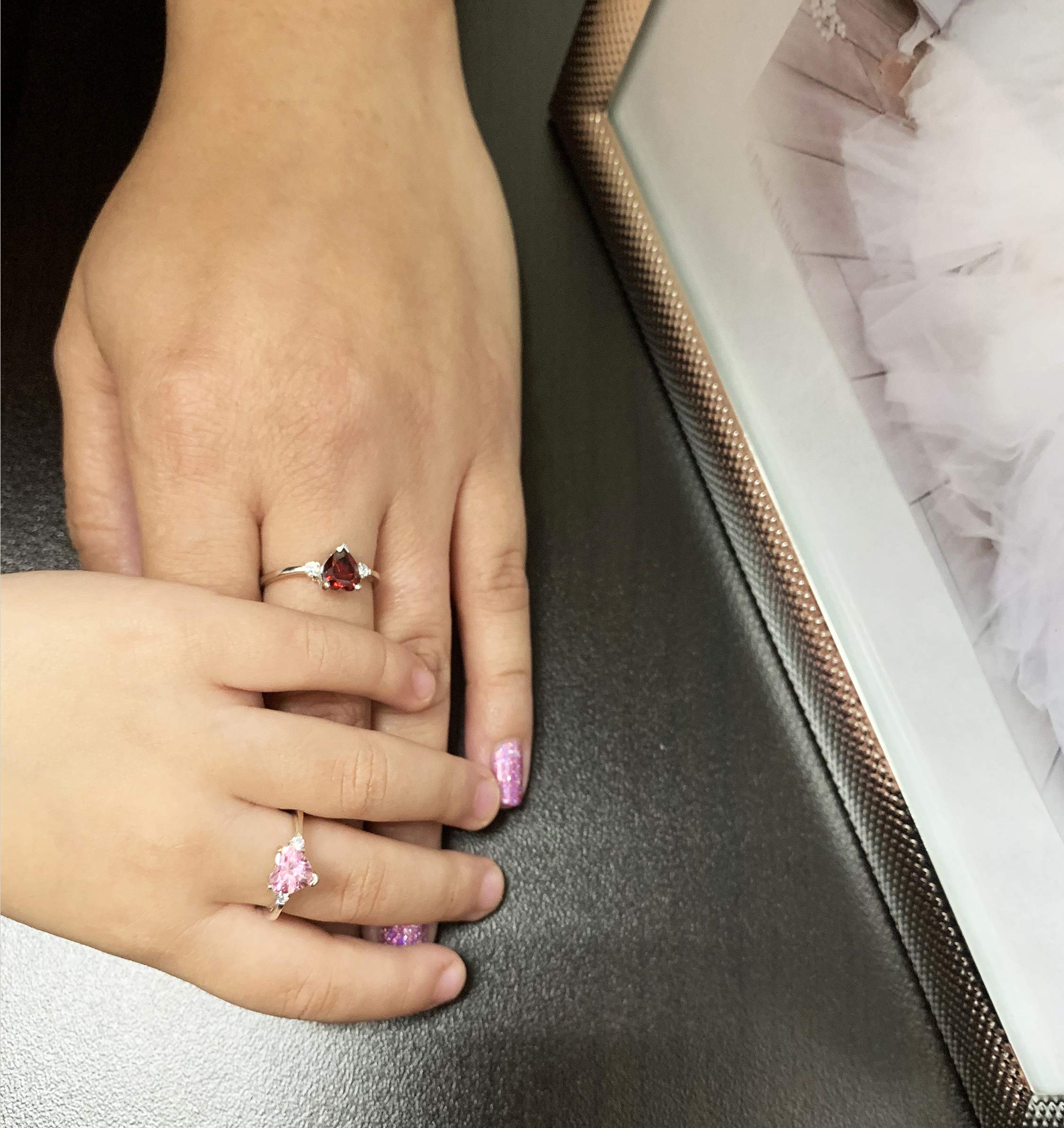 CloseoutWarehouse Cubic Zirconia Pink Heart Promise Ring Sterling Silver Size 15