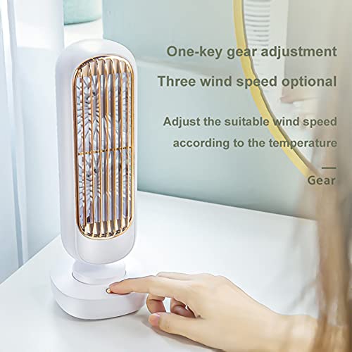 Novobey Retro Desk Fan, Mini Portable Fan Retro Double-Leaf Tower Fan USB Charging Cordless Personal Fan for Desktop Home Office Bedroom Camping Outdoor (pink)