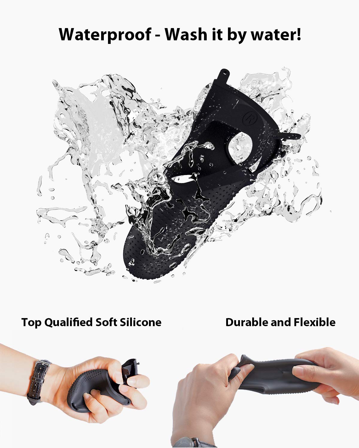 Compatible with Oculus Quest Touch Controller Grip Cover, Amavasion Soft Silicone Accessory Cover with Anti-Throw Handle Strap