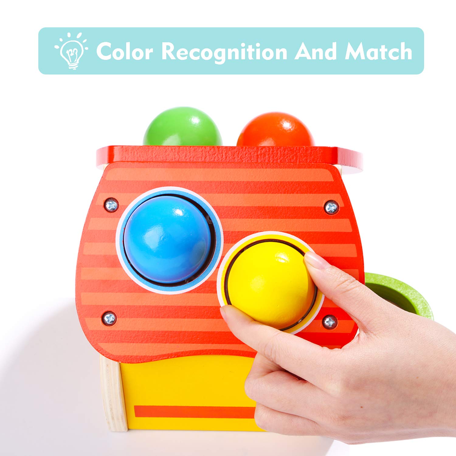 TOP BRIGHT Wooden Hammer Toy, Pounding Bench Toy for One Year Old Presents, Toddler Boy Gifts for 1 Year Olds