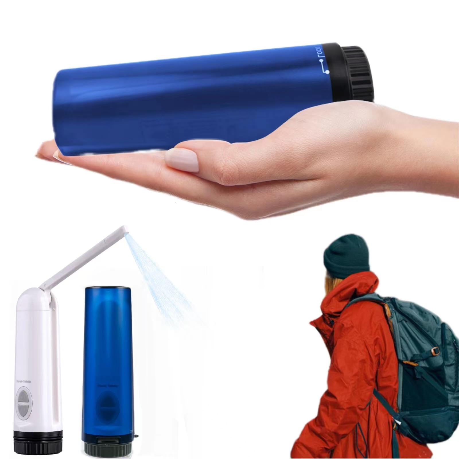 Electric Travel Portable Bidet Rechargeable ,Travel Handy washlets, Portable Bidet for Women, Bidet Portable Handheld Sprayer, Hand Held Backpacking Bidet Bottle------Blue Color