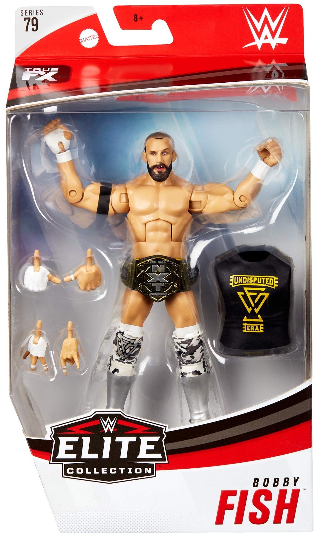 WWE Bobby Fish Elite Series #79 Deluxe Action Figure with Realistic Facial Detailing, Iconic Ring Gear & Accessories