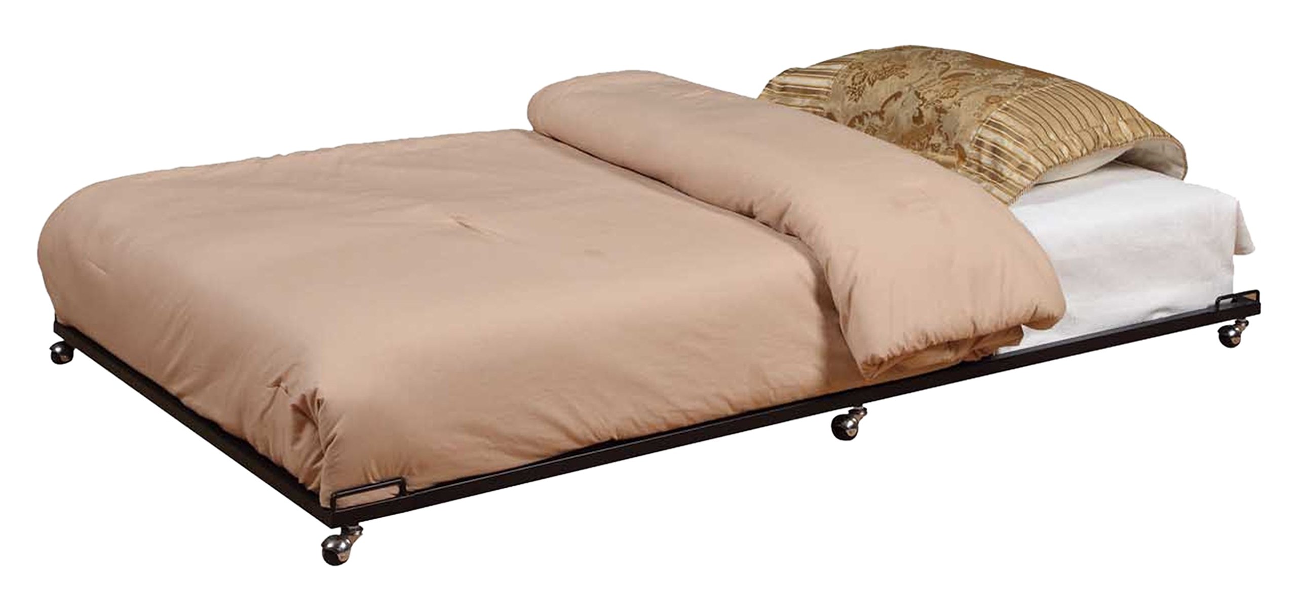 Kings Brand Furniture Twin Size White Metal Roll Out Trundle Bed Frame for Daybed