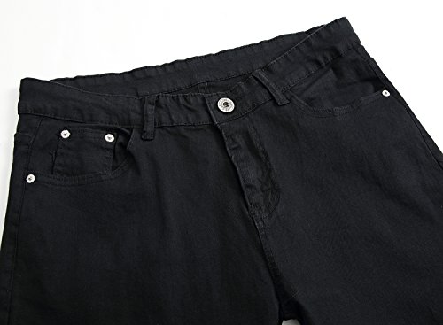 Men's Black Skinny Slim Fit Stretch Straight Leg Fashion Jeans Pants, 29W