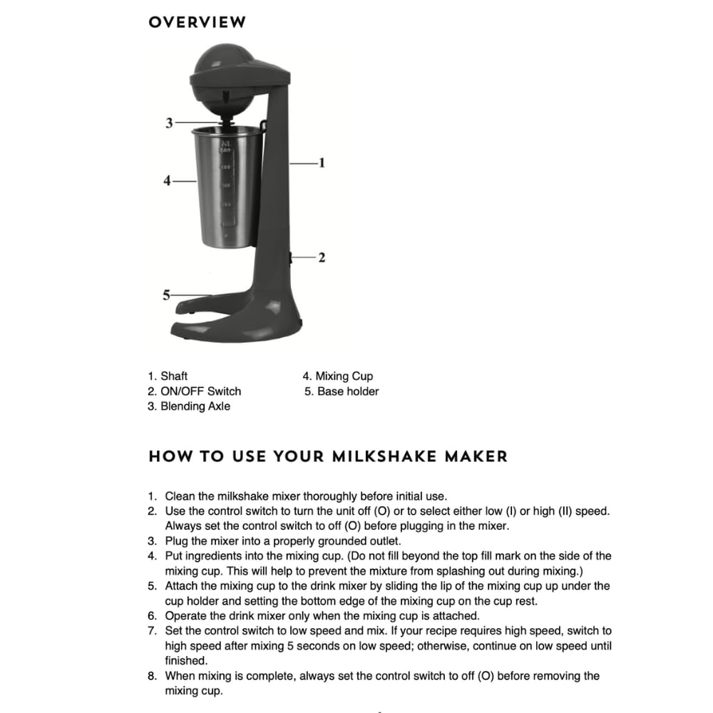 Cold Stone Milkshake Maker with Stainless Steel Mixing Cup 16 ounce, Electric Drink Maker