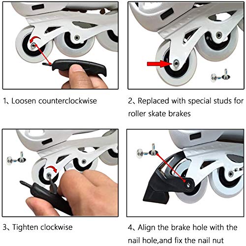 LOGANUSJ Roller Skates Brakes Pads Adult Inline Roller Skate Shoes Replacement Accessories for Adult Skates with Wheels Less Than 80mm (2PCS)