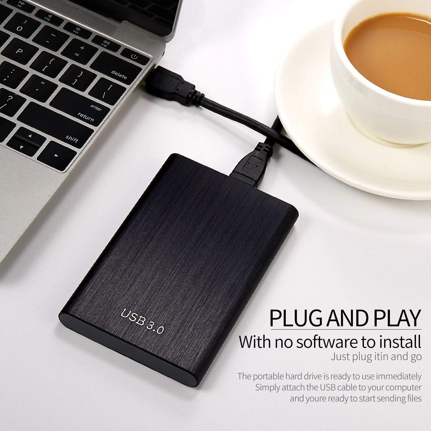 External Hard Drive 2TB Portable Hard Drive for Mac, Desktop, PC, Laptop, Ultra Slim Portable External Hard Drive(2TB Black)