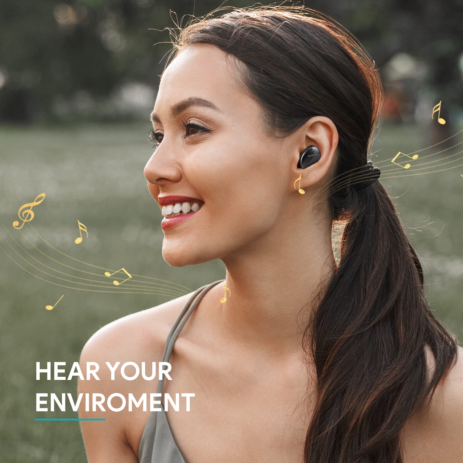 PALOVUE Wireless Earbuds Bluetooth Headphones, Wireless Earphones CVC8.0 Noise Cancelling Earbuds with Touch Control and 4 Mic for Clearer Call, Deep Bass Stereo in-Ear Headphones Qualcomm CSR Chip
