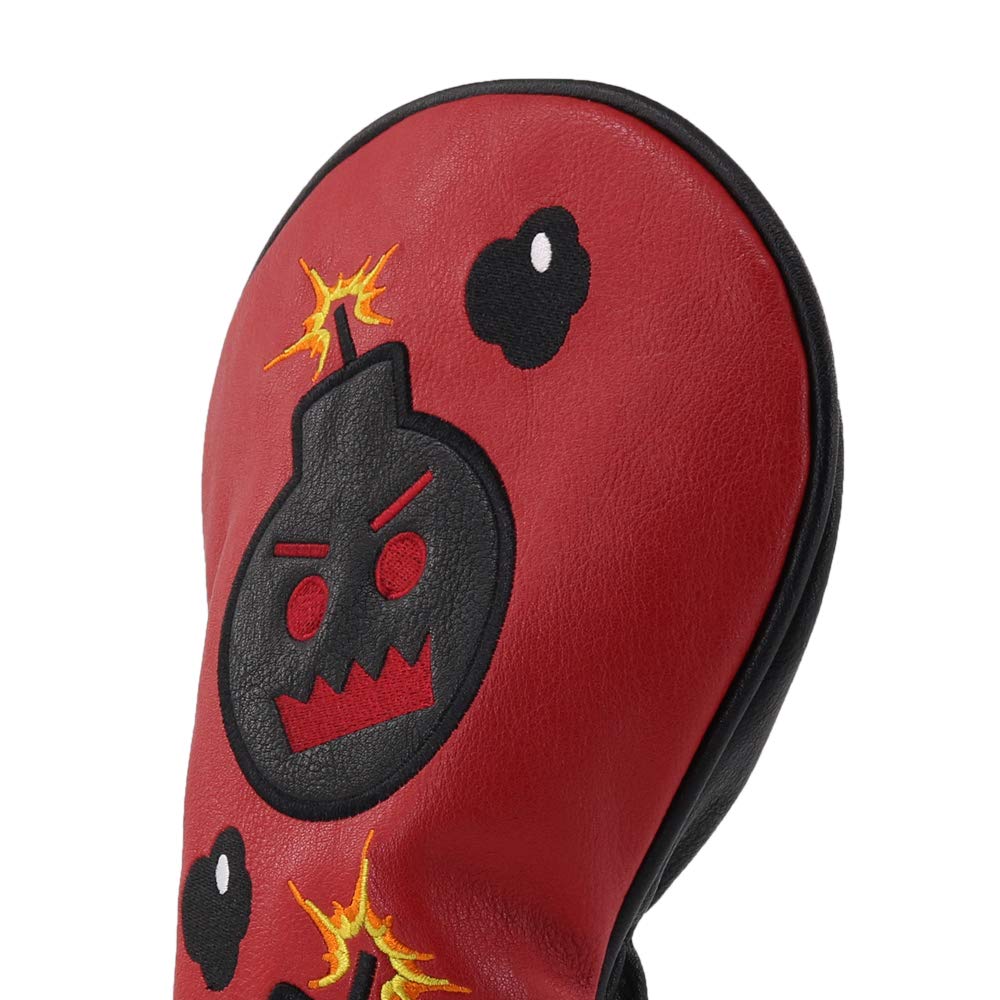 Craftsman Golf Funny Black Bomb Boom Embroidery Red Magnetic Blade Putter Headcover for Scorry Cameron