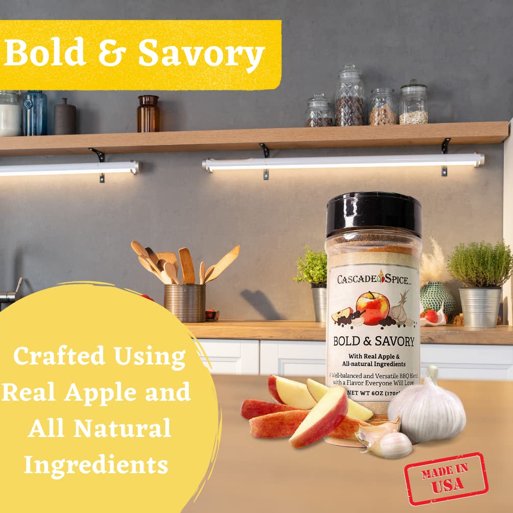 Cascade Spice BOLD & SAVORY Spice Blend and BBQ Rub With Real Apple