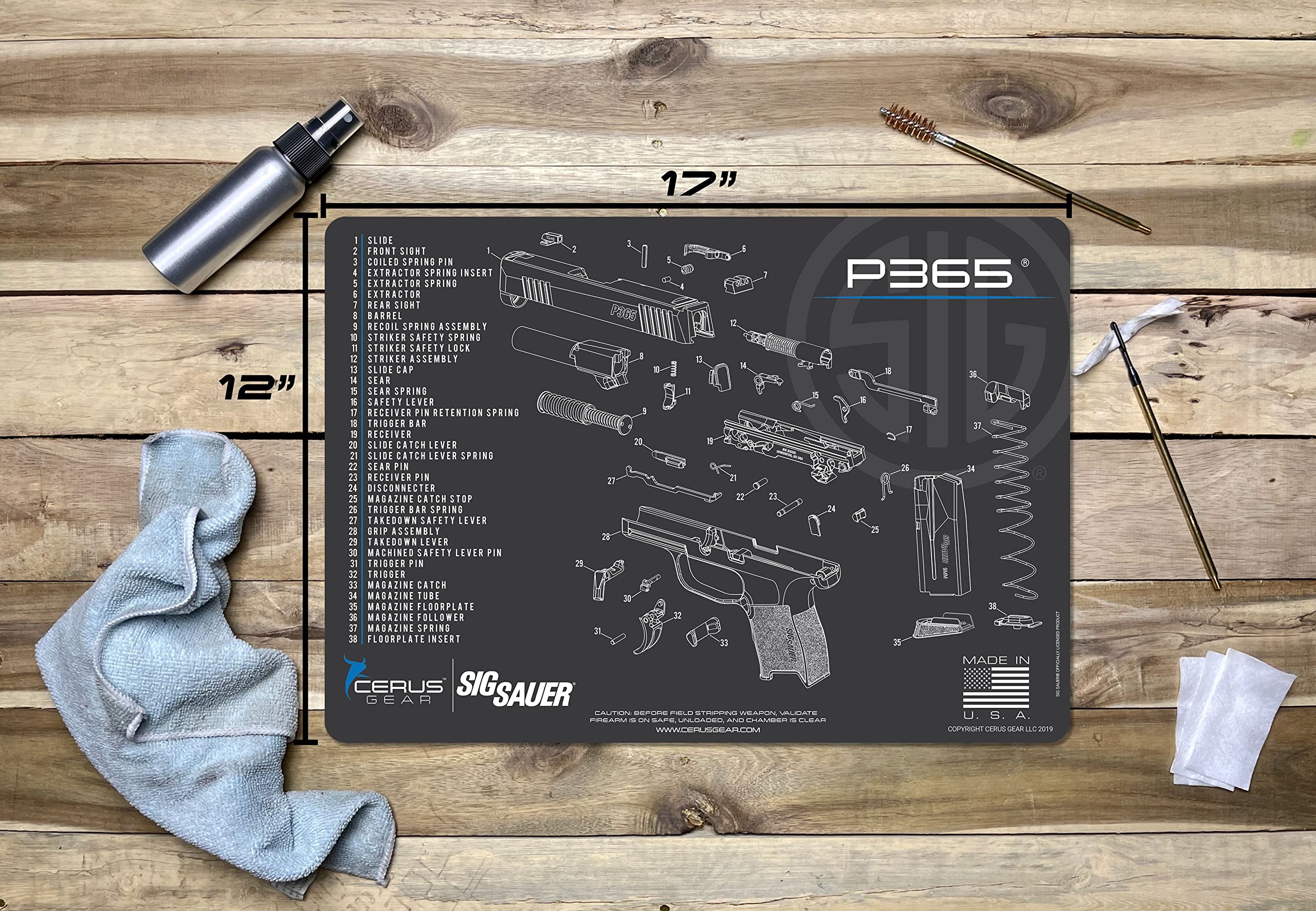 Cerus Gear HM-SIG-365-SCH-GRY Licensed Sig365 Schematic; Char Gray **