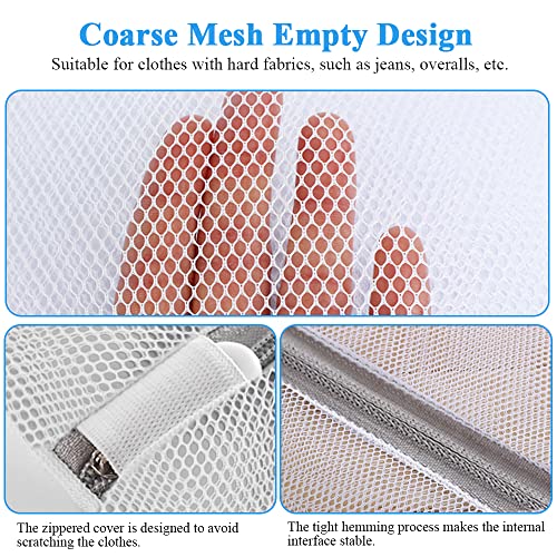 Mesh Laundry Bags, iDeep 3Pcs Durable Reusable Laundry Bags for Delicates with Premium Zipper, 23.6*23.6 inch Washing Bags for Washing Machine, Travel Storage Organize Bag for Clothes,Sheet, Shoes