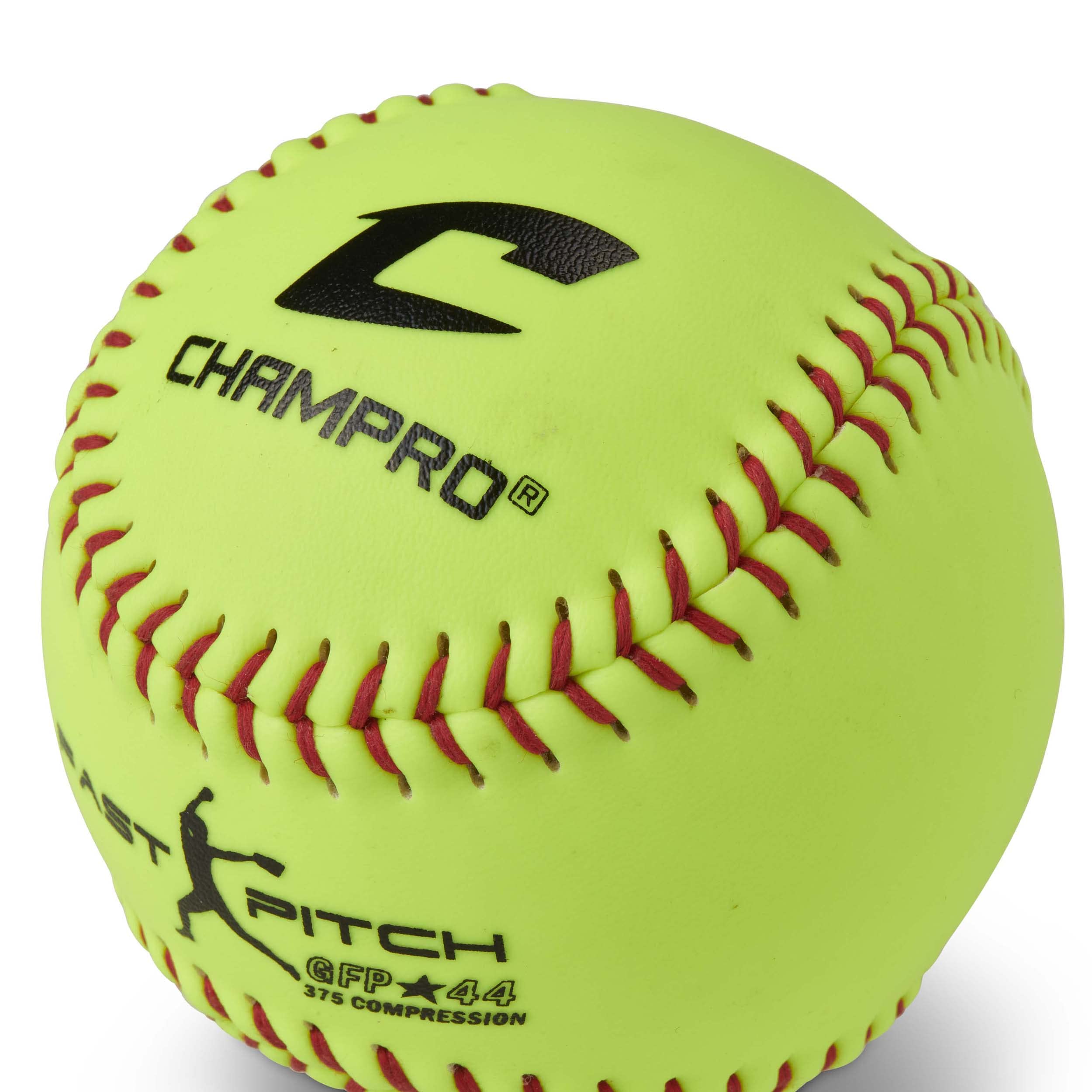Champro ASA Game Poly Synthetic Cover, Red Stiches (Optic Yellow, 11-Inch)