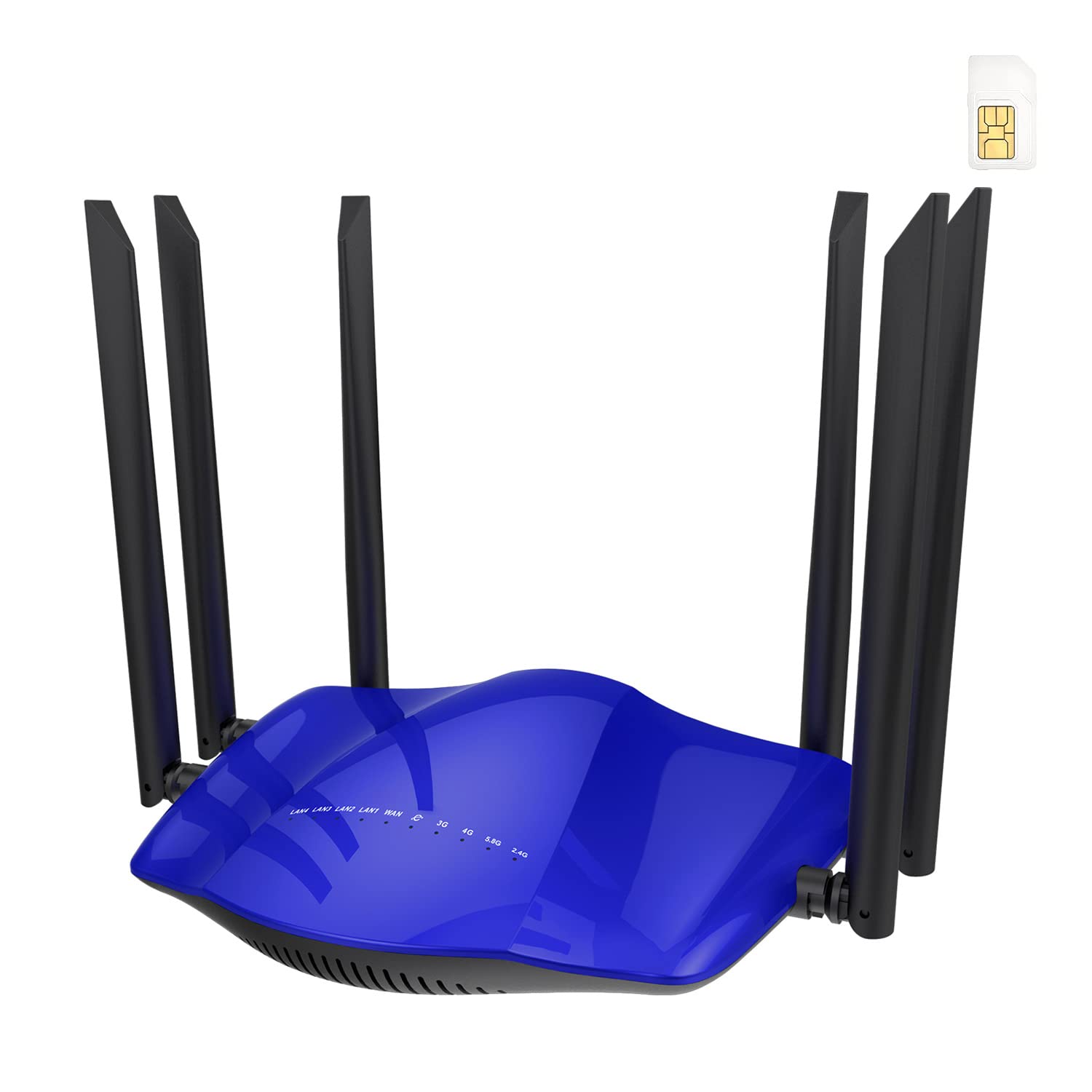 Dionlink 1200Mbps AC1200 Dual Band Unlocked 4G LTE Modem Router with SIM Card Slot -Wireless WiFi Mobile Hotspot, LTE Cat4, EC25-AF Qualcomm, 5dBi High Gain Antennas, Support T-Mobile AT&T (6 Antenna)