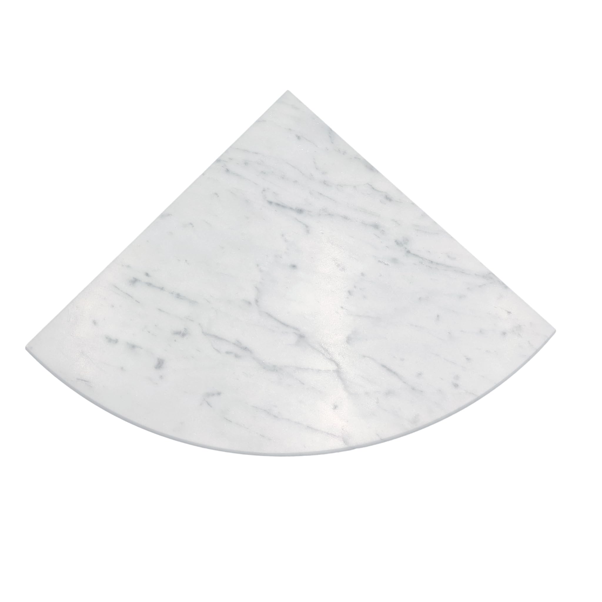 Jusmioke 9 Inch Marble Corner Shower Shelf for Shower Room, Both Side Honed Finish, Bathroom Wall Mounted (Carrara White - 1pcs)