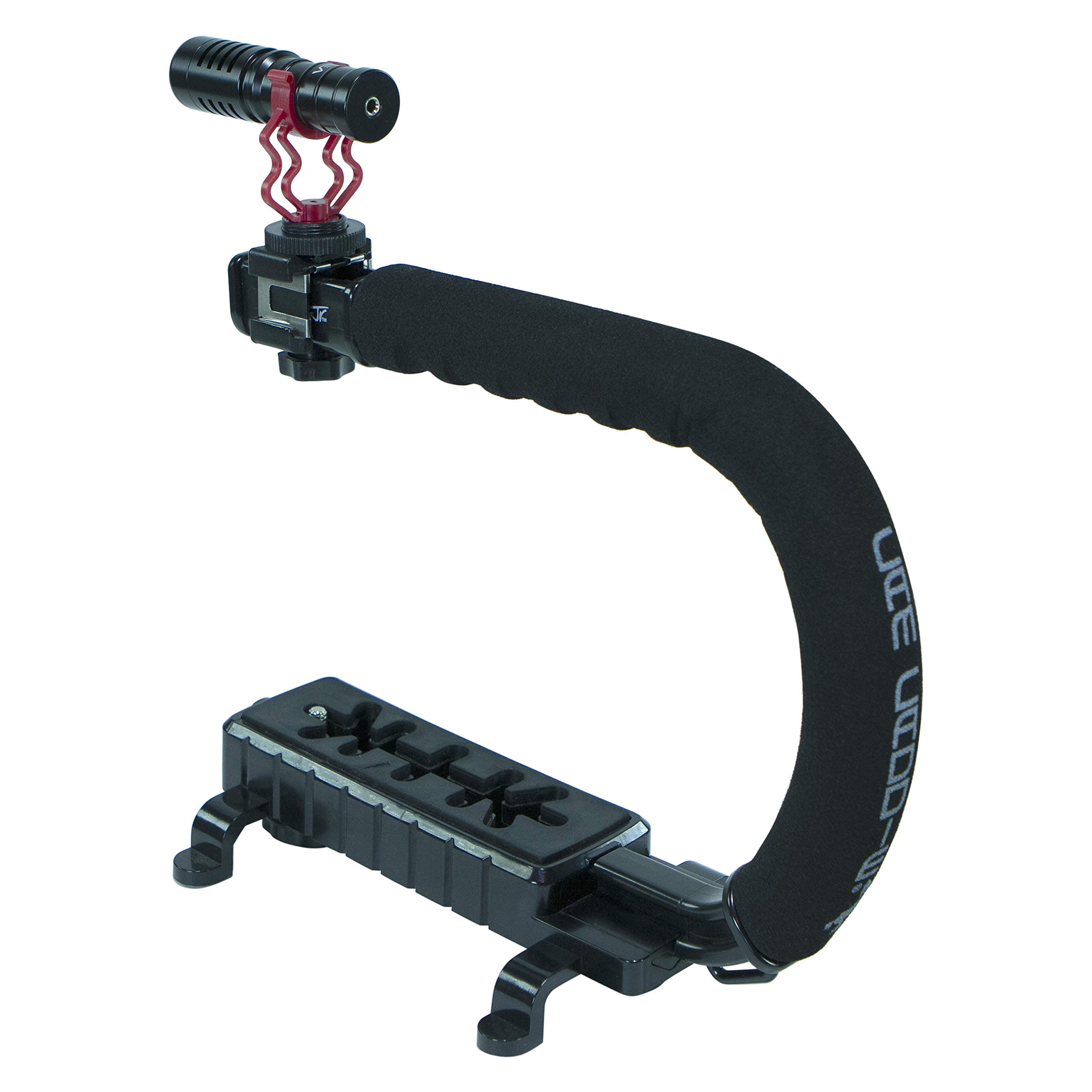 Cam Caddie Scorpion Jr Triple Shoe Camera Stabilizer with VEYDA Universal Video Shotgun Microphone Bundle - Black