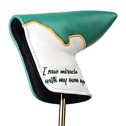 Craftsman Golf Hole in One Green and White Blade Putter Headcover Magnetic Closure