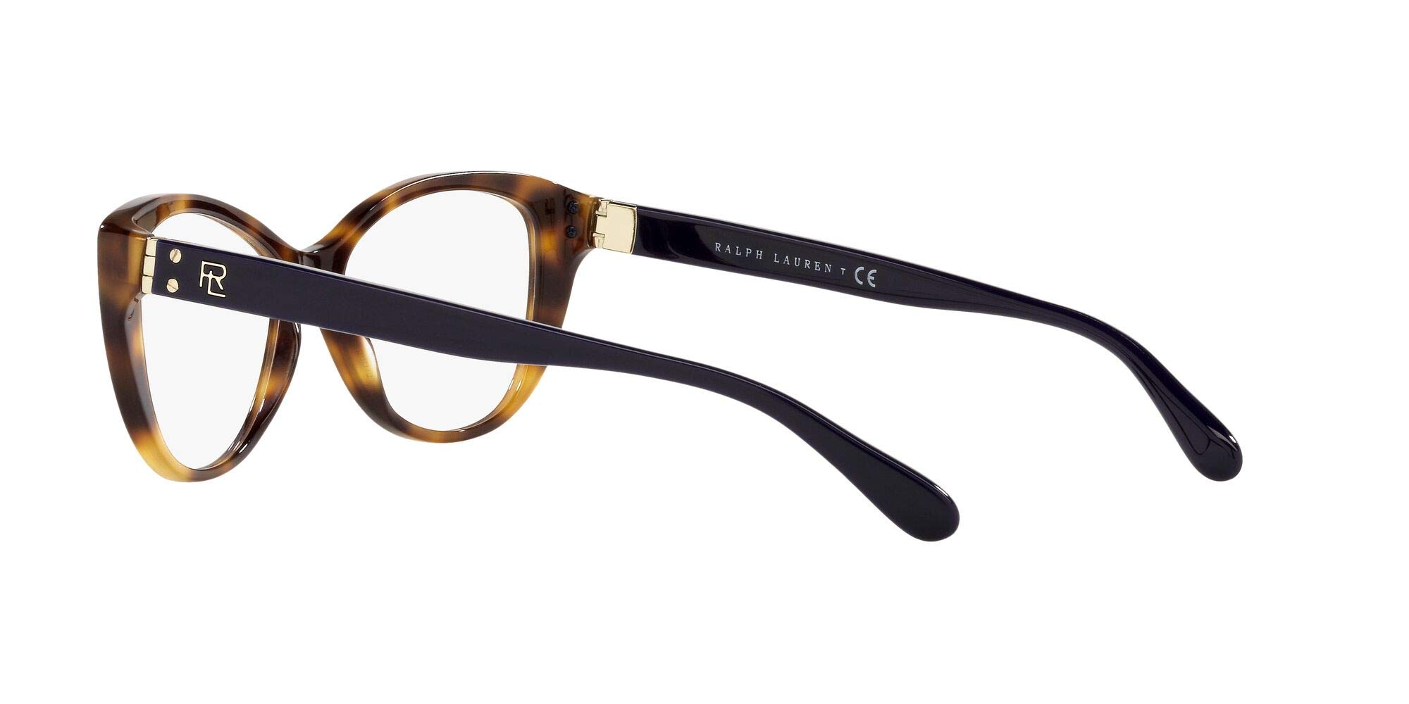 Ralph by Ralph Lauren Women's RL6211 Butterfly Prescription Eyewear Frames, Shiny Light Havana/Demo Lens, 54 mm