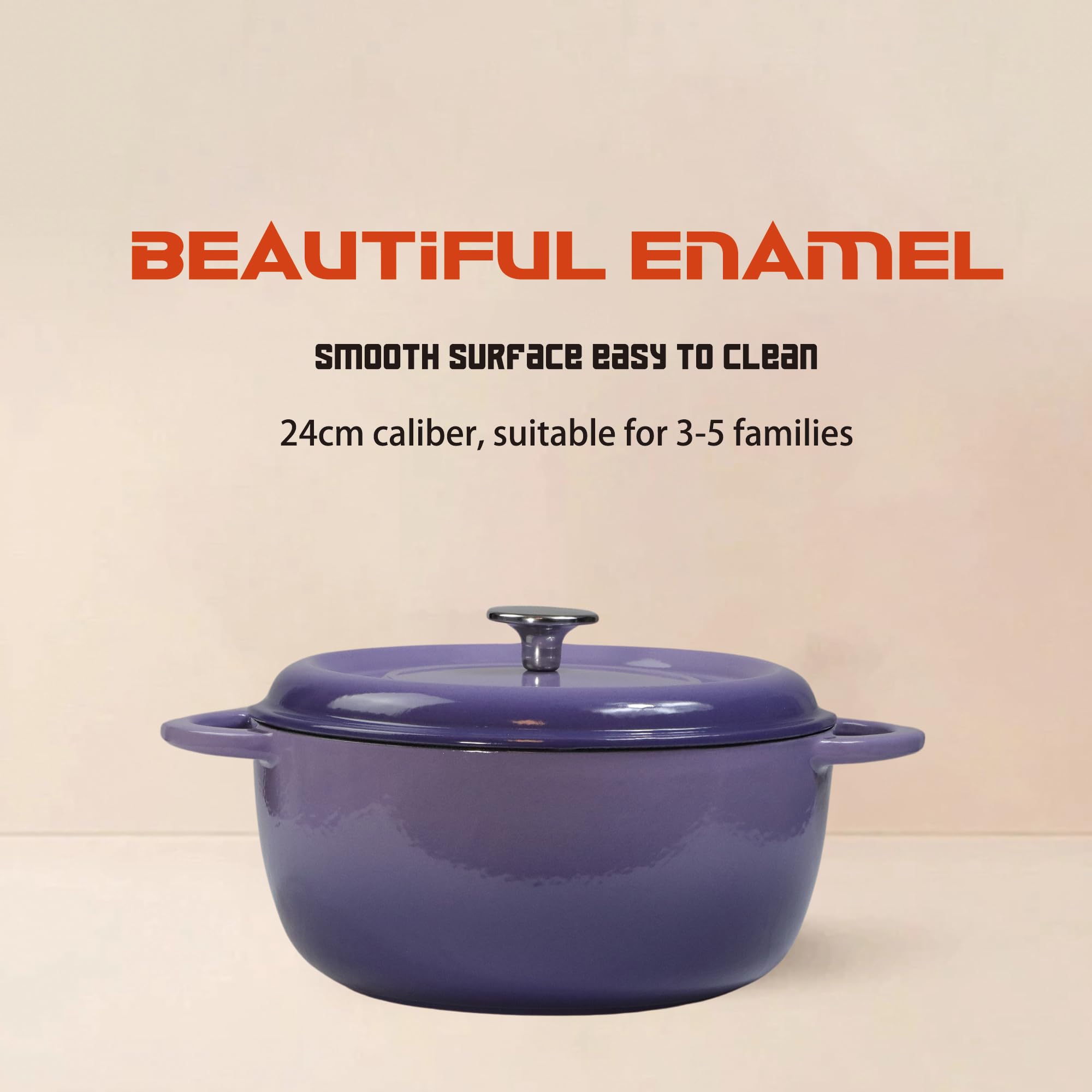 Enameled Dutch Oven with Lid ,Dual Handles ,Oven Safe up to 500° F or on Stovetop,Use to Marinate, Cook, Bake, Refrigerate , Blue