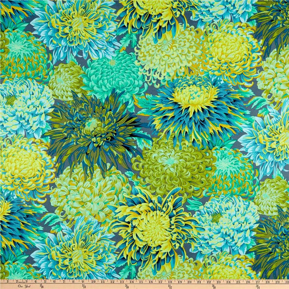 Kaffe Fassett Collective for FreeSpirit Japanese Chrysanthemum Forest, Fabric by the Yard
