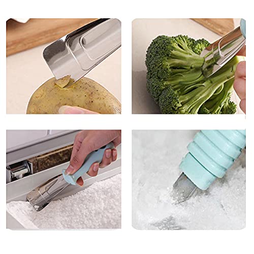 Fridge Freezer De-Icer Ice Scraper,Icebox Ice Scraper, Freezer Stainless Steel Deice Shovel Refrigerator Deicer Home Cleaning Gadget Ice Shovel Defrosting Shovel,Defrosting Scraper Gadgets (Blue