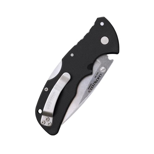 Cold Steel Mini Recon 1 3" AUS10A Spear Point Blade 4" GFN Handle Folding Knife w/Tri-Ad Lock, Ambidextrous Pocket/Belt Clip