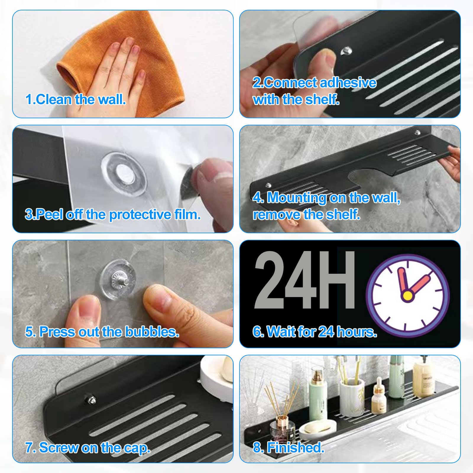 Glieskir Stainless Steel U-Shaped Kitchen Sink Drain Storage Rack Organizer, A Good Helper For Organizing And Storing Items, Can Be Used In Kitchens And Bathrooms (Blakc-Approximately 15.8 inches)