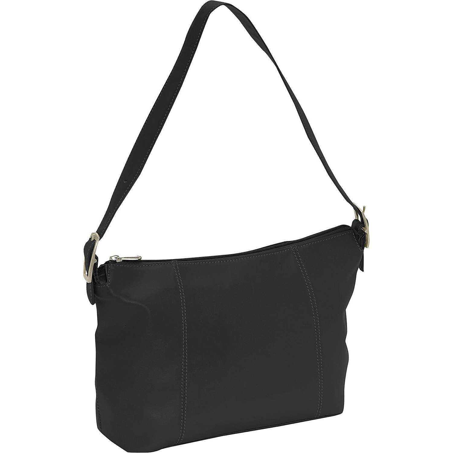 Piel Leather Medium Shoulder Bag, Black, One Size