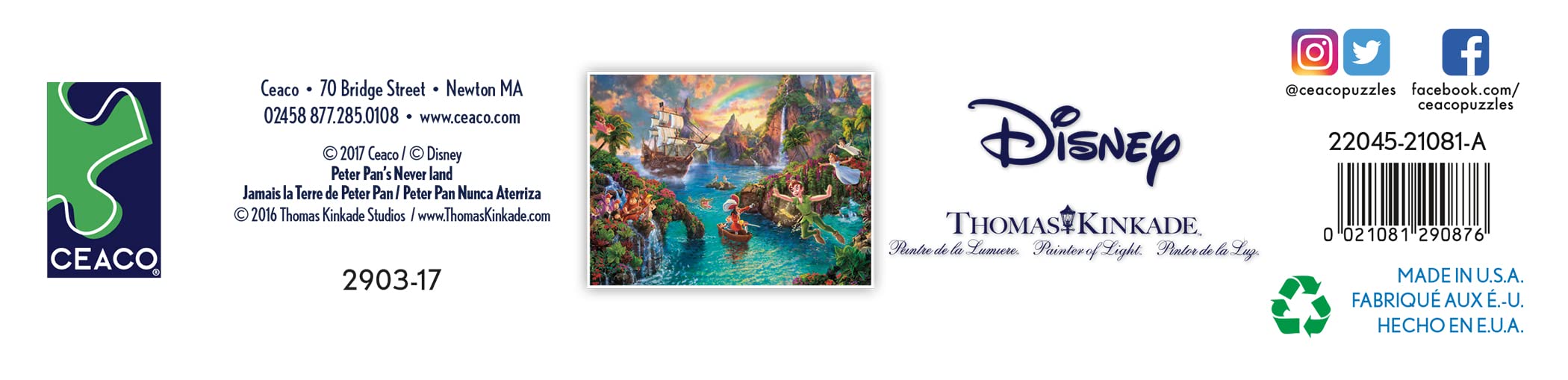 Ceaco - Thomas Kinkade - Disney Dreams Collection - Peter Pan - 750 Piece Jigsaw Puzzle