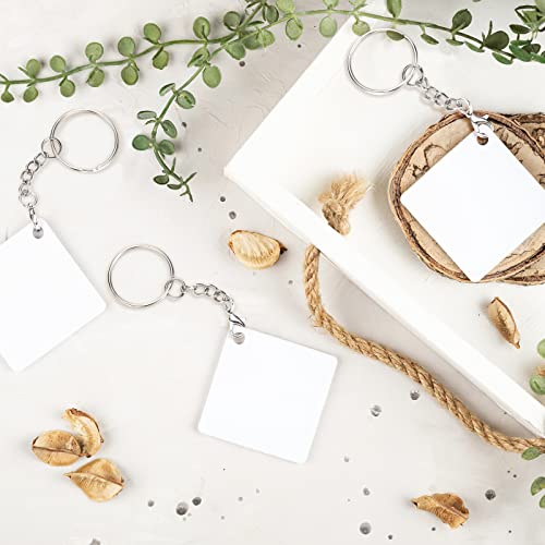 Sasylvia 100 Pcs Keychain Rings with Chain Key Chain Making Kit Include Split Key Ring with Chain, Open Jump Rings, Lobster Clasp, Keychain Ring for Crafts Jewelry Making Supplies, Silver
