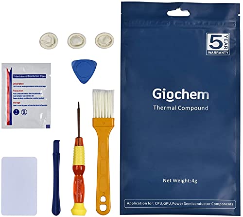 Giochem CPU Thermal Paste Kit 4 Grams with All Pro-Installer Kit,Thermal Conductivity: >6.5W/m-k Thermal Paste, Heatsink Past;Thermal Compound