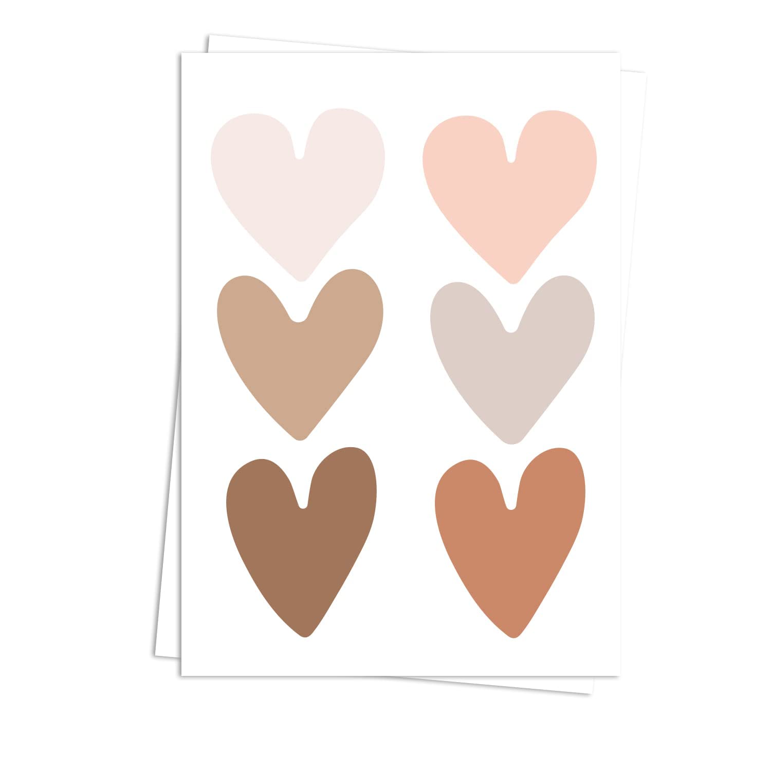 funlife 72 PCS Boho Wall Decals Peel and Stick, Muted Boho Hearts Wall Stickers, Pastel Hearts Wall Art Stickers for Kids Room Bedroom Playroom Nursery Room, 2.79" x 2.36"