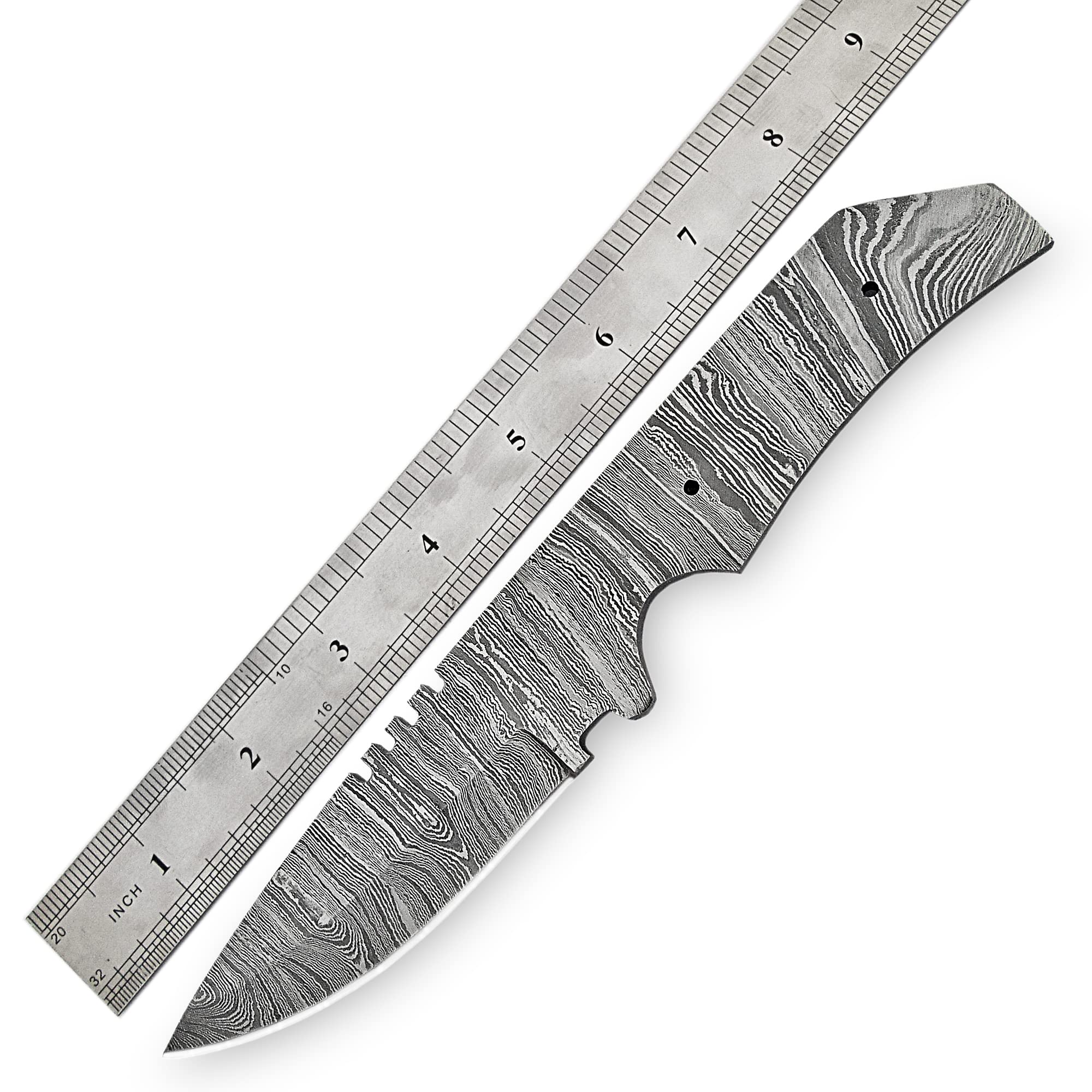 ColdLand | 8" Custom Made Damascus Steel Blank Blade for Skinner Knife Making Supplies TB08
