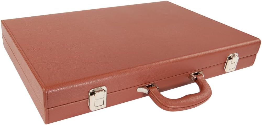 Silverman & Co. 19-inch Premium Backgammon Set - Desert Brown Board
