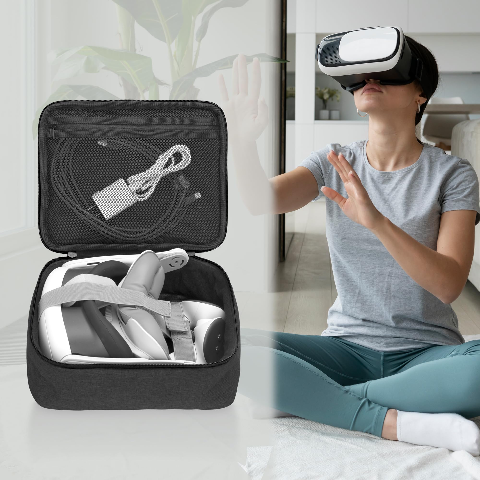 Soft Carrying Case Compatible with Oculus Meta Quest 3S/Quest 3/Quest 2 Official Original, Storage Case for Meta Quest 3/3S Headset Fits for Travel, Home, Outdoor(Not Compatible with Elite Strap)