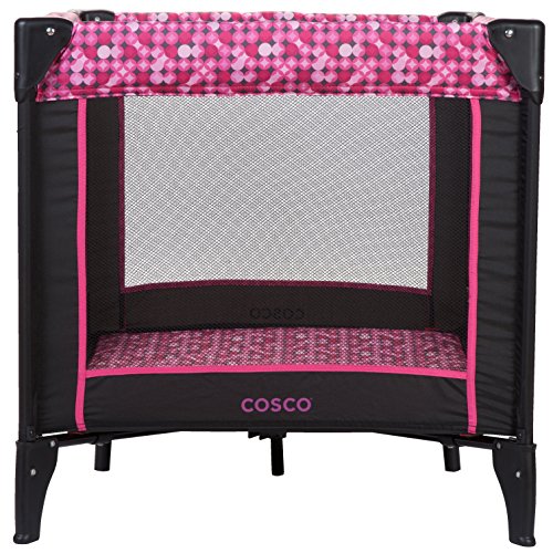 Cosco Funsport Portable Compact Baby Play Yard, Disco Ball Berry