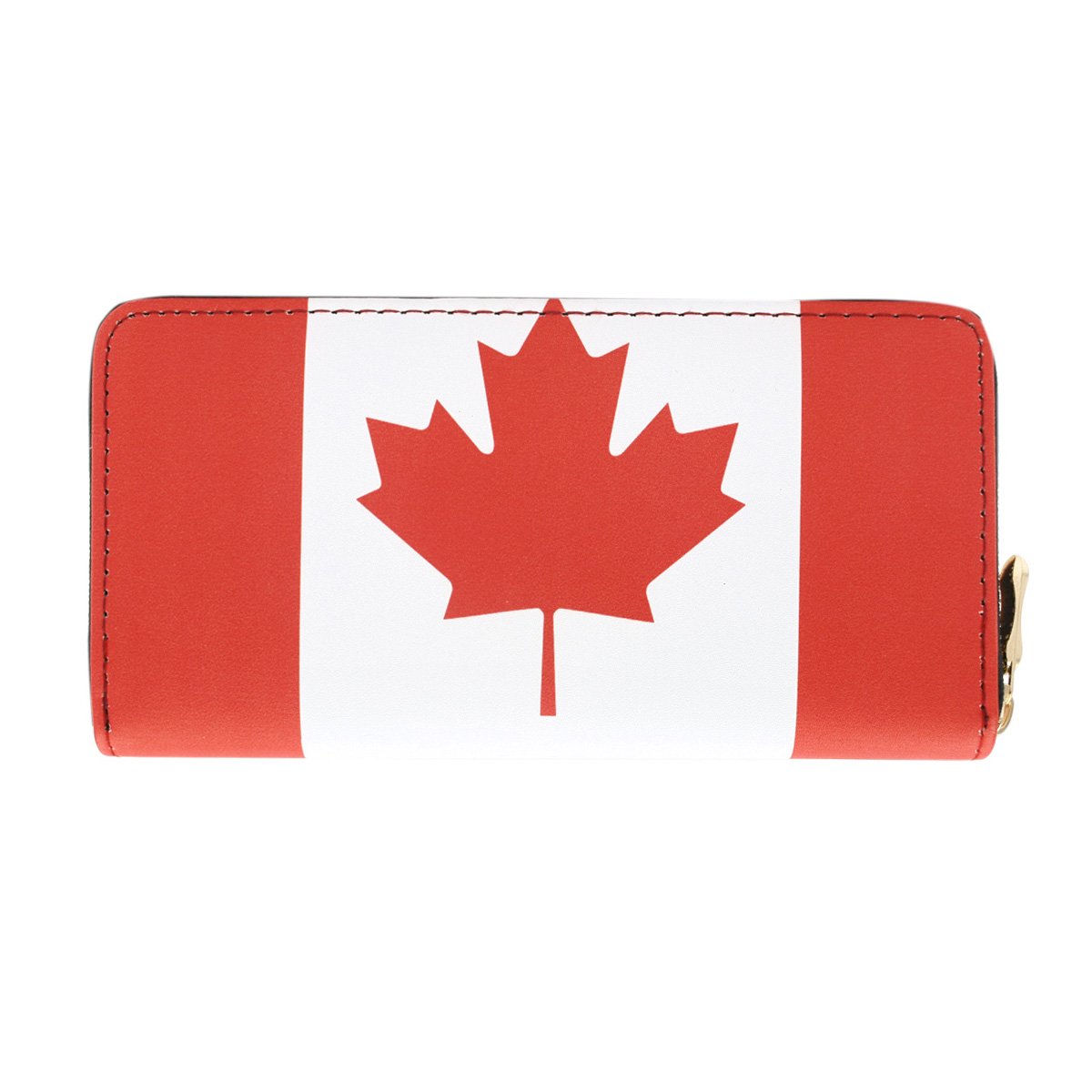 Premium World Country Flag City Print PU Leather Zip Around Wallet, Vintage UK