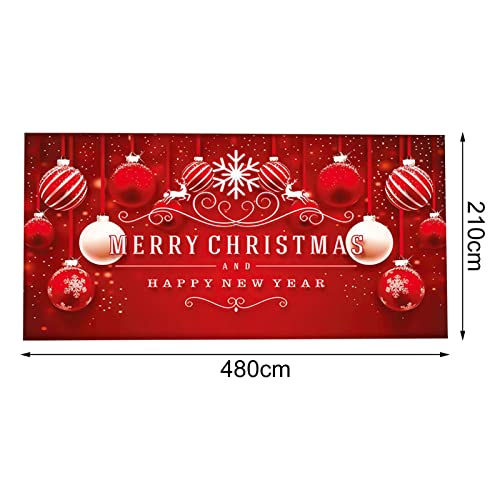 GRASARY Christmas Garage Door Cover Sets with 6 Traceless Nails Xmas Element Merry Christmas Holiday Banner Backdrop Cloth Decor for Home Garage Door,Wall H