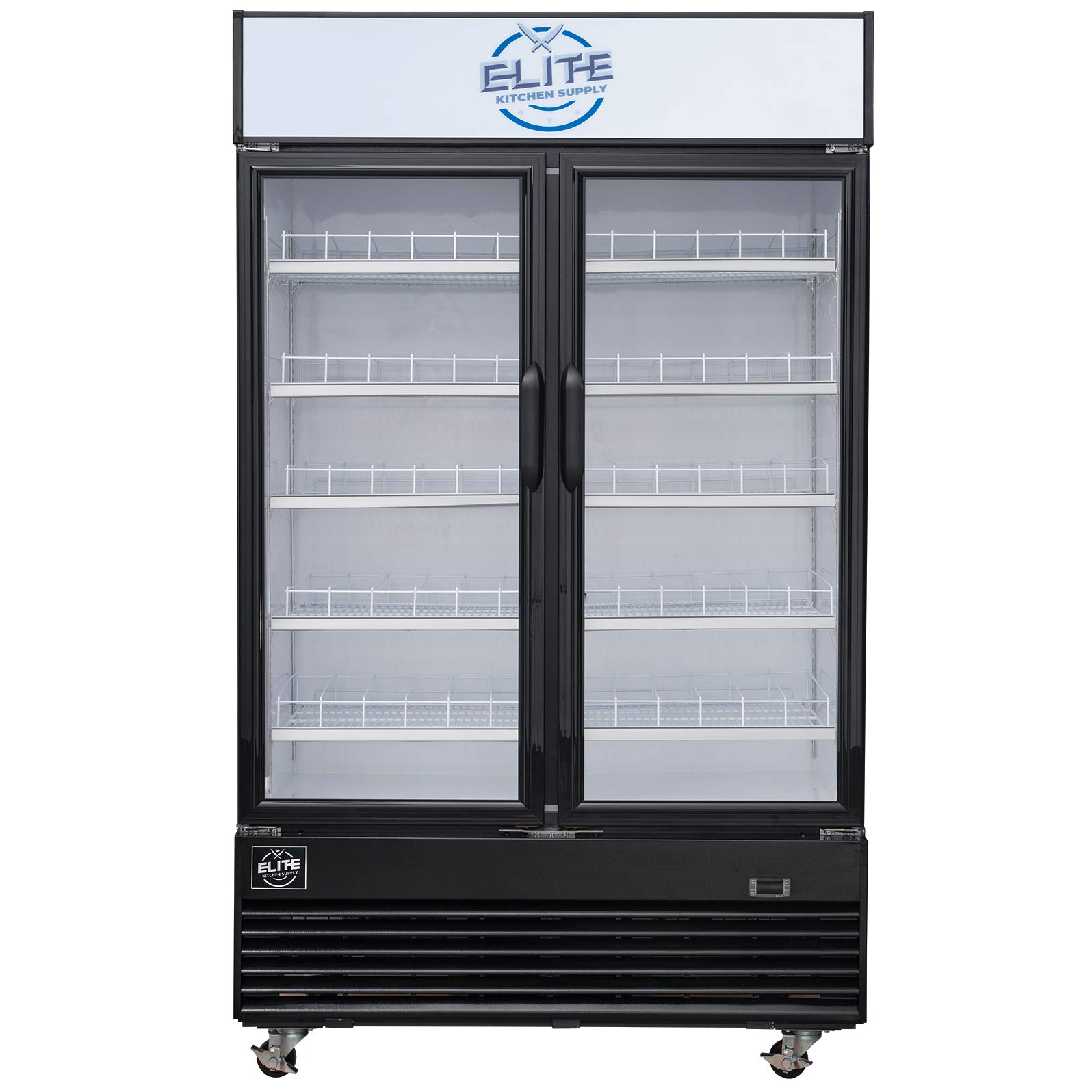 Elite Kitchen Supply Commercial ETL NSF 47" 34.4 cu. ft. Display Merchandiser Refrigerator with Glass Doors in Black