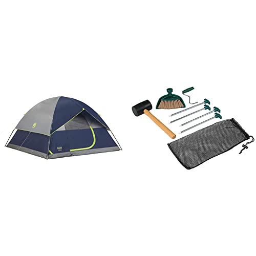 Coleman 2-Person Sundome Tent (Navy) and Coleman Premium Tent Kit