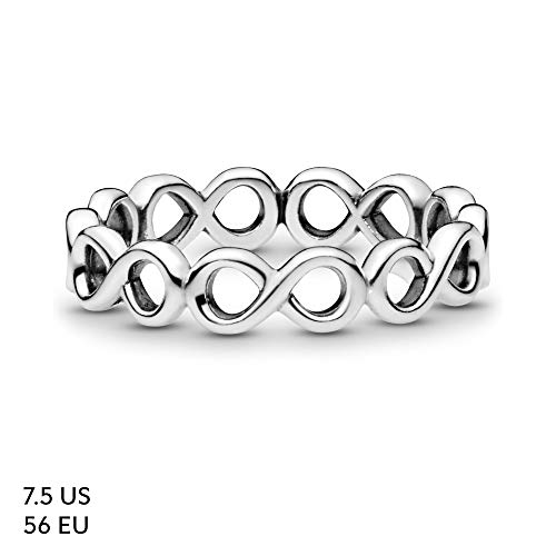 Pandora Simple Infinity Band Ring - Sterling Silver Ring for Women - Layering or Stackable Ring - Gift for Her - Sterling Silver - Size 7.5