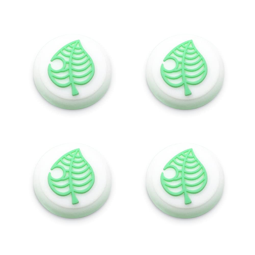 XBERSTAR1pair Straps for Switch Original .Con Strap with Thumb Grips Cap (White&Green Straps)