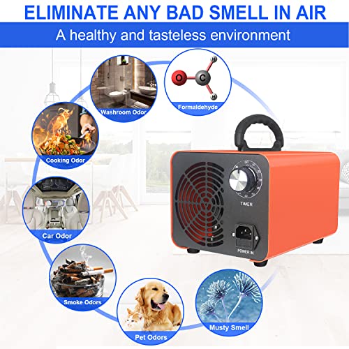 VTAR Ozone Machine Generator 20,000 mg/h High Capacity Generator,Ozone Machine Odor Removal,for Large Space Area, home,Basement,Hotel, Car,Smoke,Pet.(Orange)