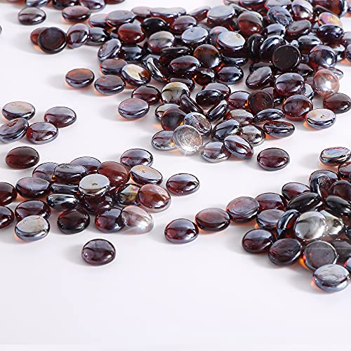 Empava 10 lbs. 1.0-in Drop-Beads Reflective Tempered Glass for Gas Fire Pit, Amber
