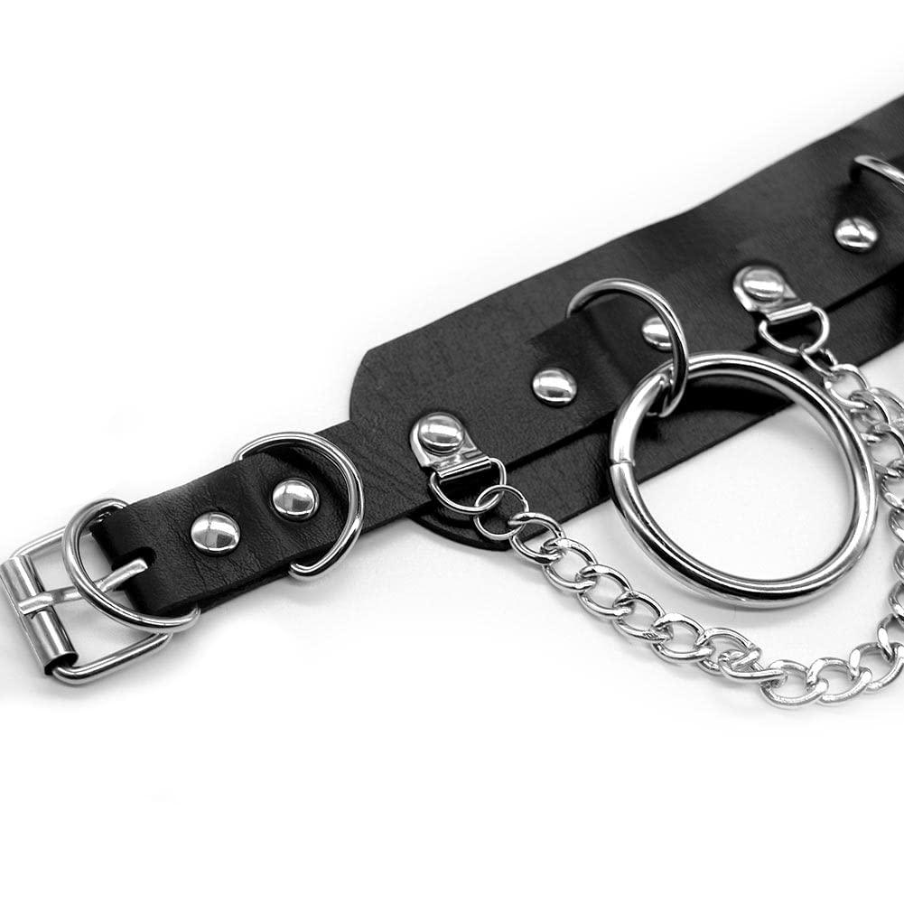 CONGYING Collar Neck Choker with Durable Detachable Leash Adjustable - PU Leather Collar Choker Necklace for Women Ladies