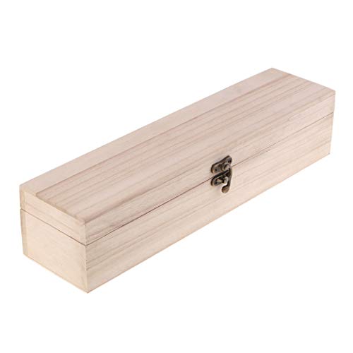 KARFRI Wooden Box with Hinged Lid, Wood Craft Boxes for Art Tool and Brush Storagecoding/19